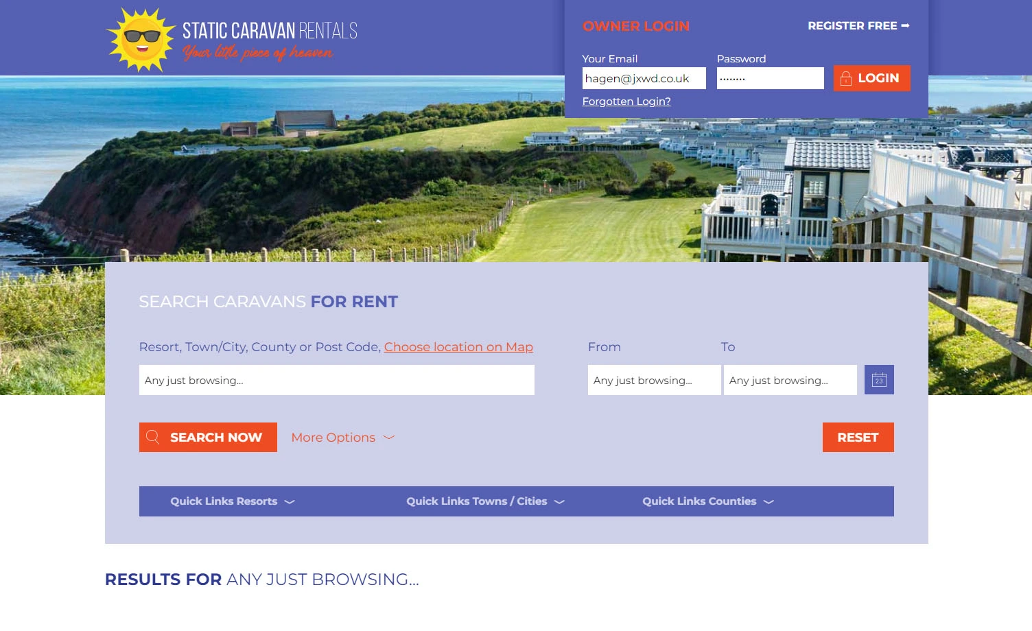Static Caravan for Hire in Towyn, Conwy Resort Golf Course